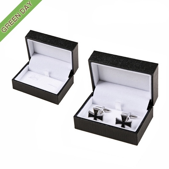 Wholesale Custom Black Leatherette Cufflink Packaging Box